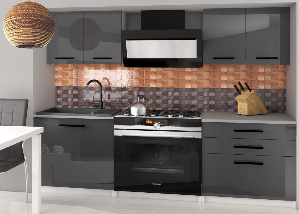 Meble Kuchenne 120 Cm Szare Połysk Bez Blatu Producent INF TIESTO2/2/WT ...